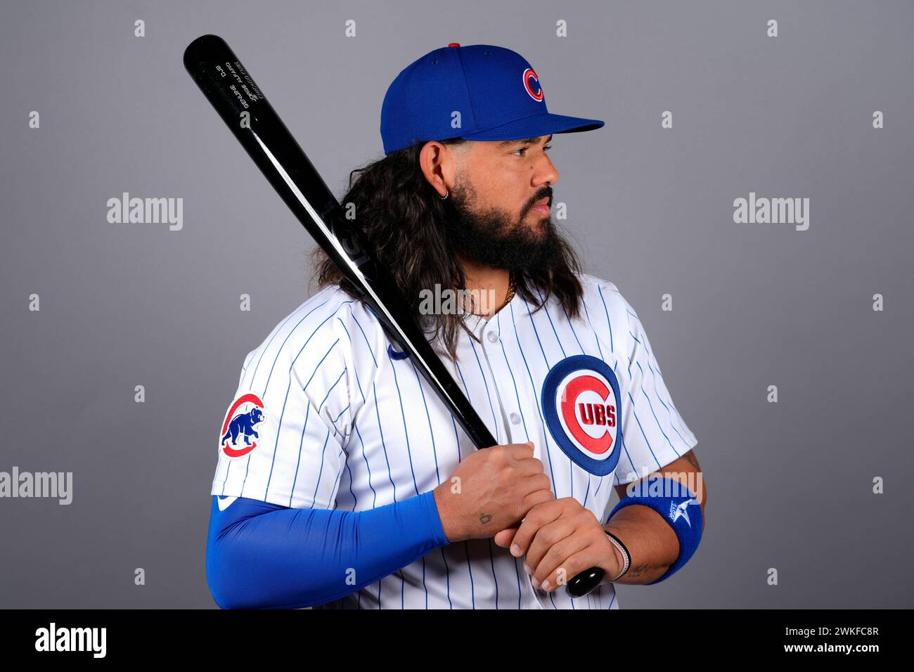 This is a 2024 photo of Jorge Alfaro of the Chicago Cubs baseball team ...