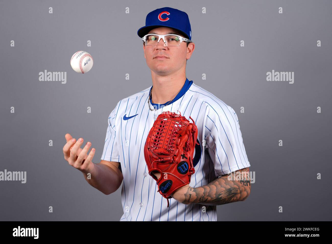 This is a 2024 photo of Ethan Roberts of the Chicago Cubs baseball team ...