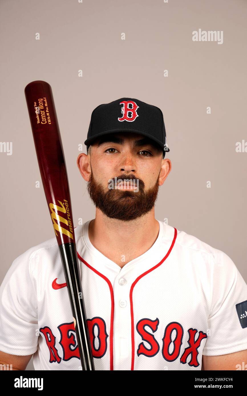 This is a 2024 photo of Connor Wong of the Boston Red Sox baseball team. This image reflects the ...