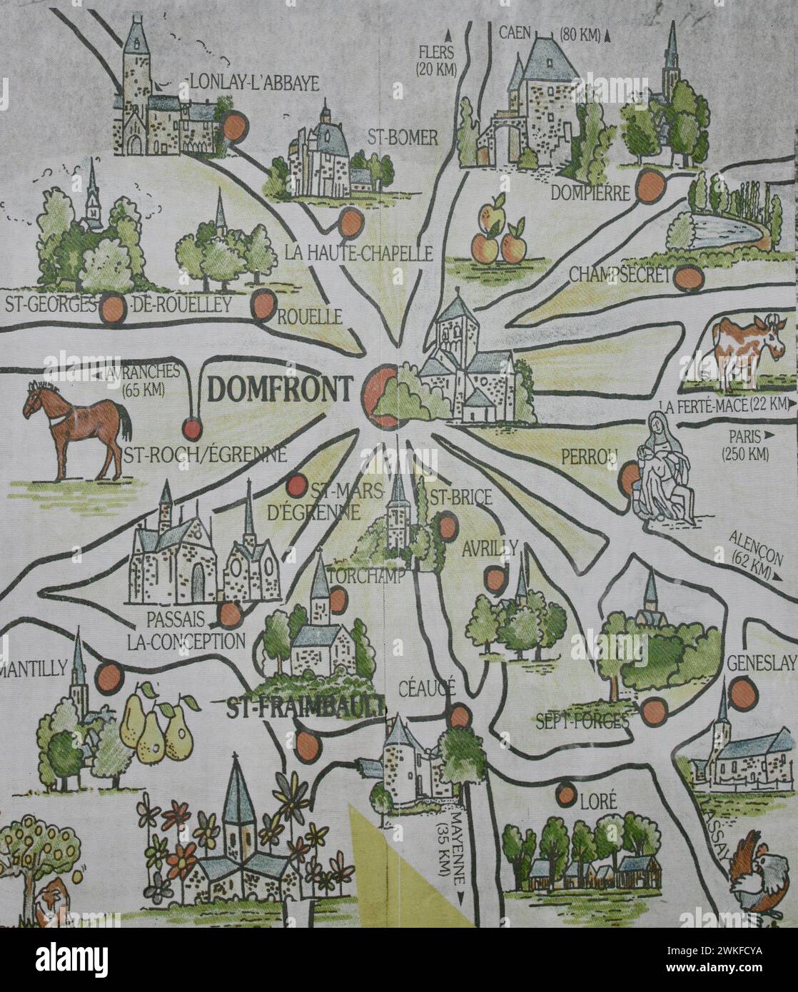 Map of french landmarks hi-res stock photography and images - Alamy