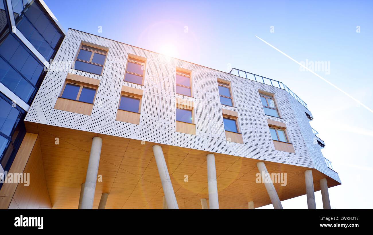 A apartment building with a unique architectural solution. A modern ...
