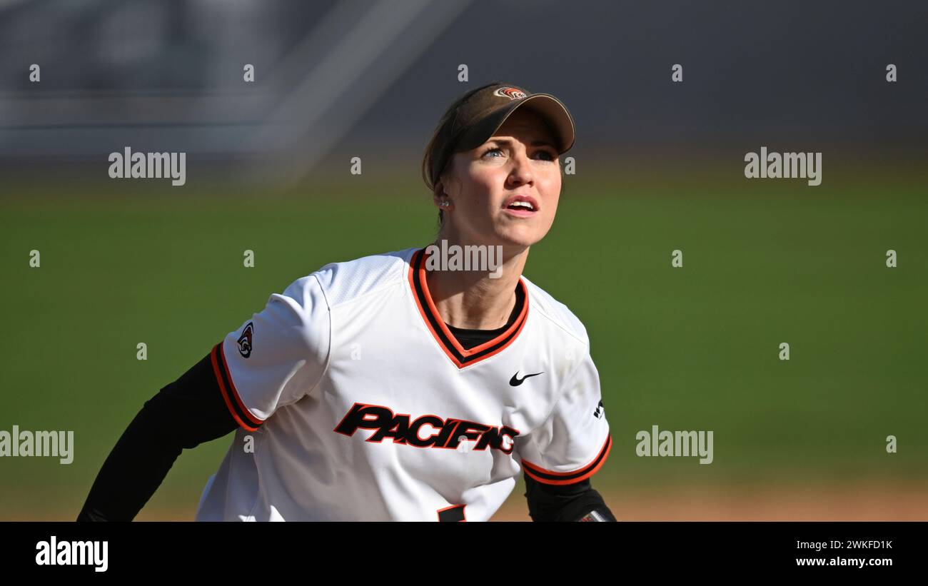 Pacific's Kyla Eck #5 during an NCAA softball game on Friday, Feb 9 ...