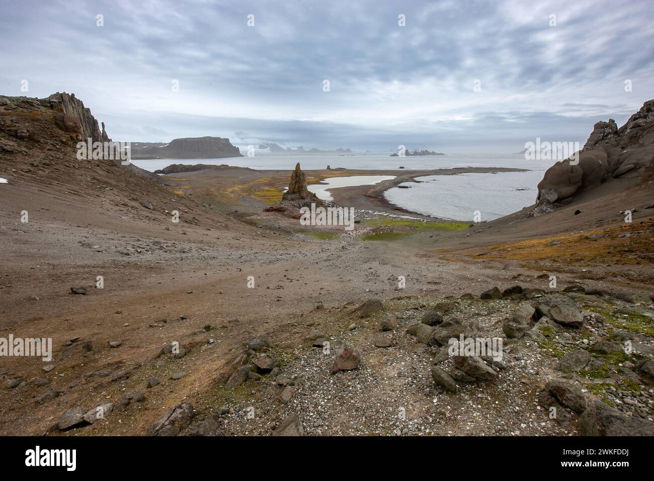 Panoramic view of the Sub Antarctic South Shetland Islands with igneous ...
