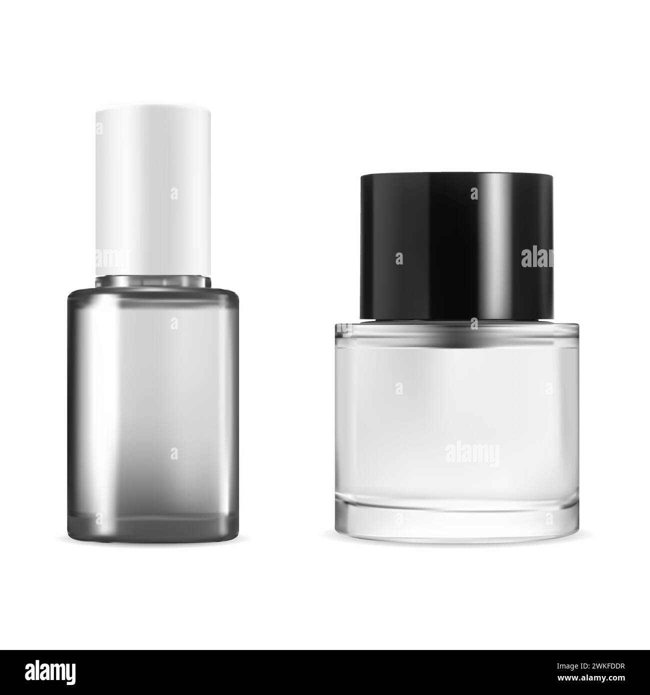 Nail polish glass bottle mock up. Fingernail manicure enamel product ...