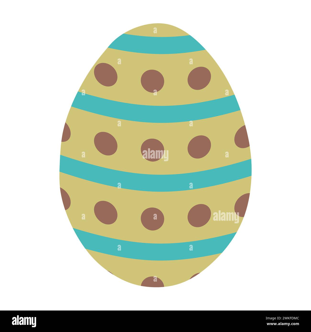 Colorful Decorated Easter egg with Stripes and Dots. Vector Flat or ...