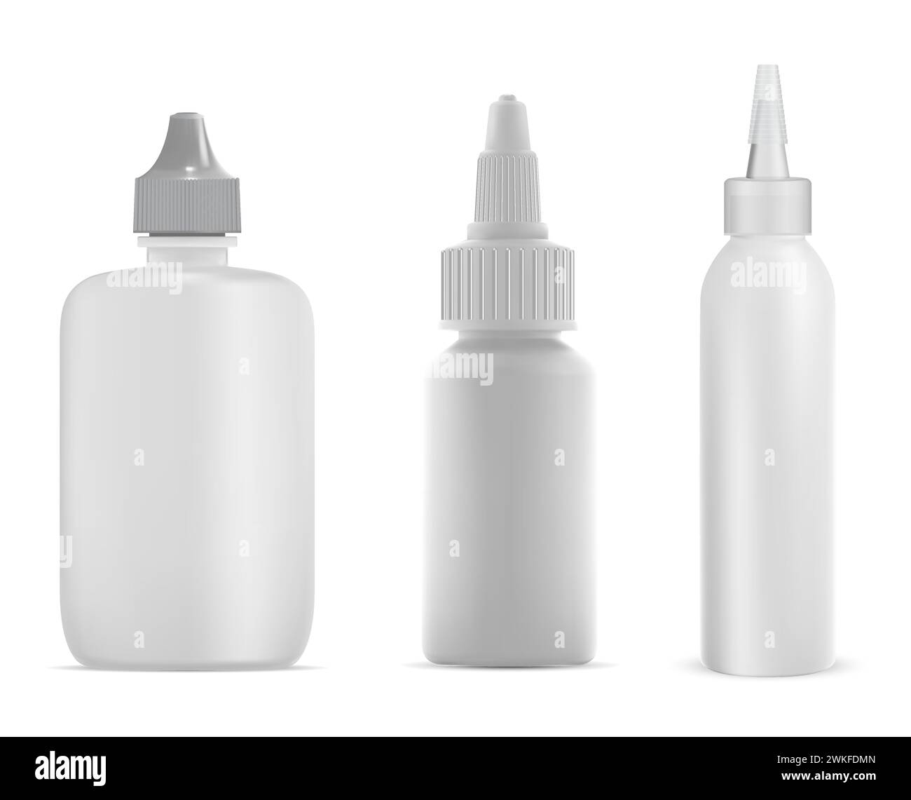 Glue product plastic bottle, silicone container mockup, vector clipart ...