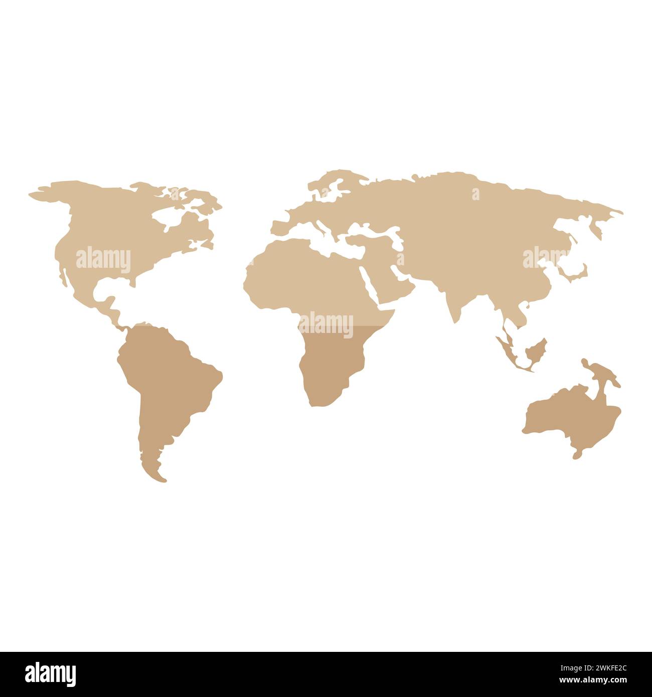 The world map icon is split in half. Folding world map. Cardboard world ...
