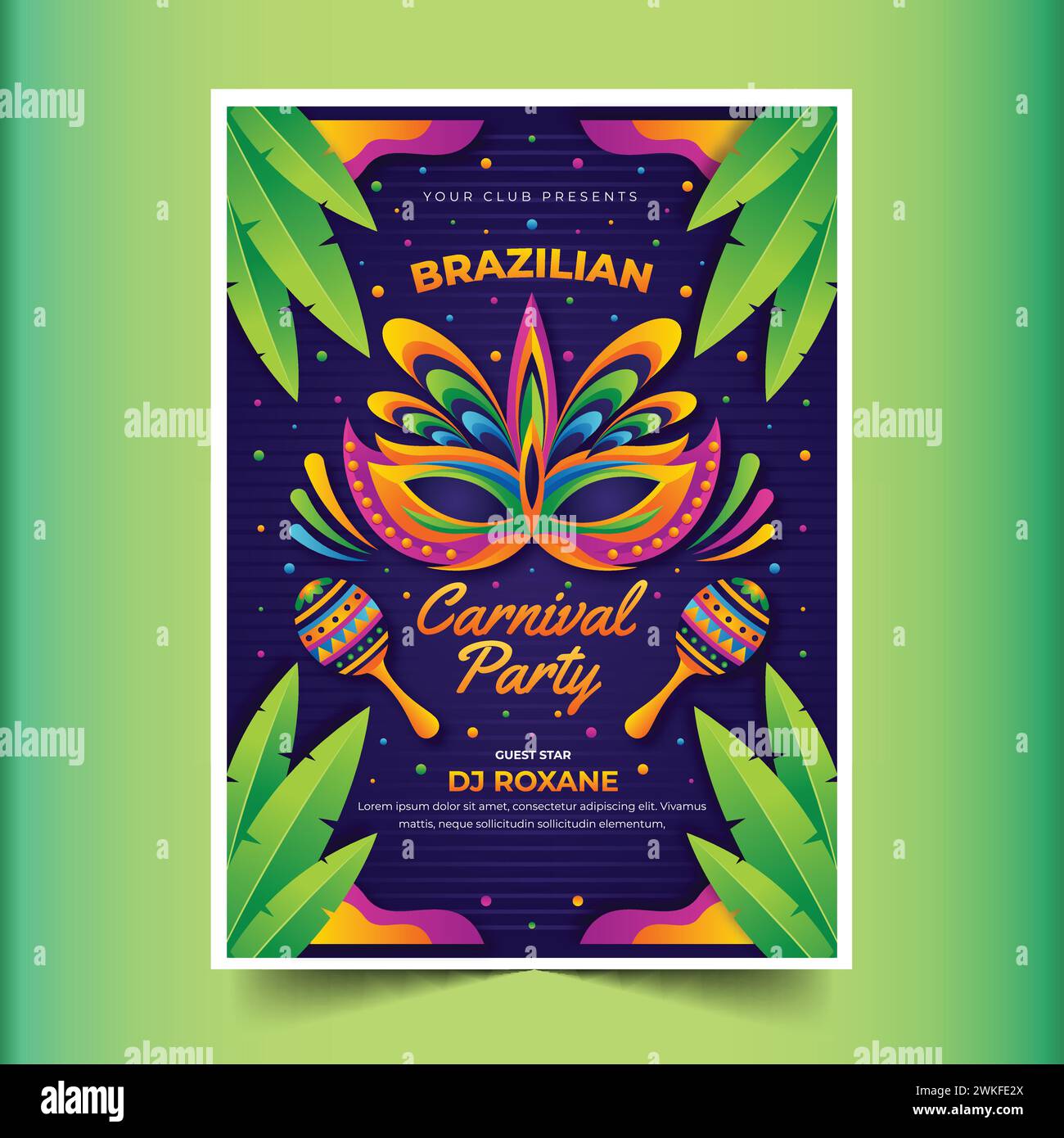 gradient brazilian carnival vertical flyer template design vector ...