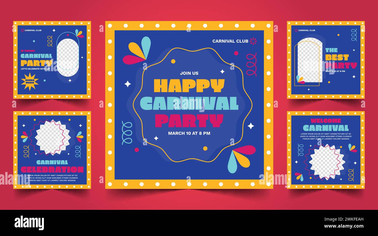 flat carnival banners collection design vector illustration Stock ...