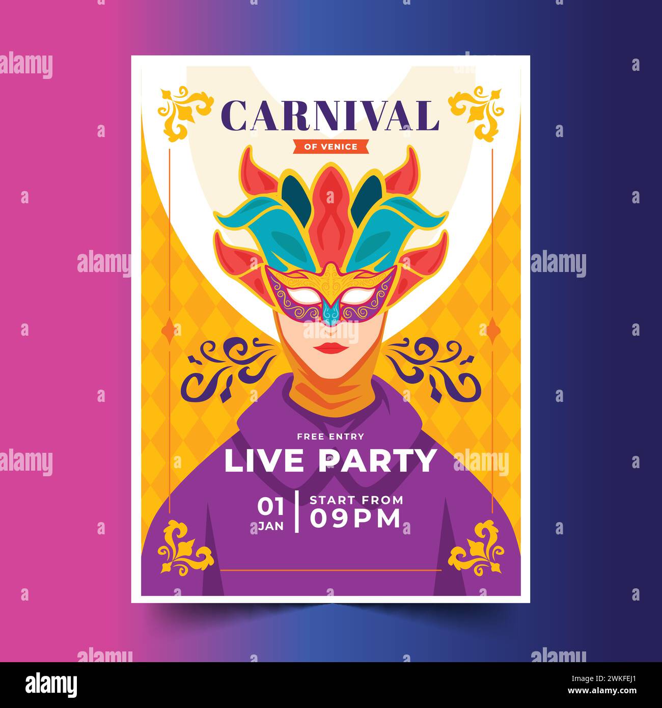 Venice carnival Stock Vector Images - Alamy