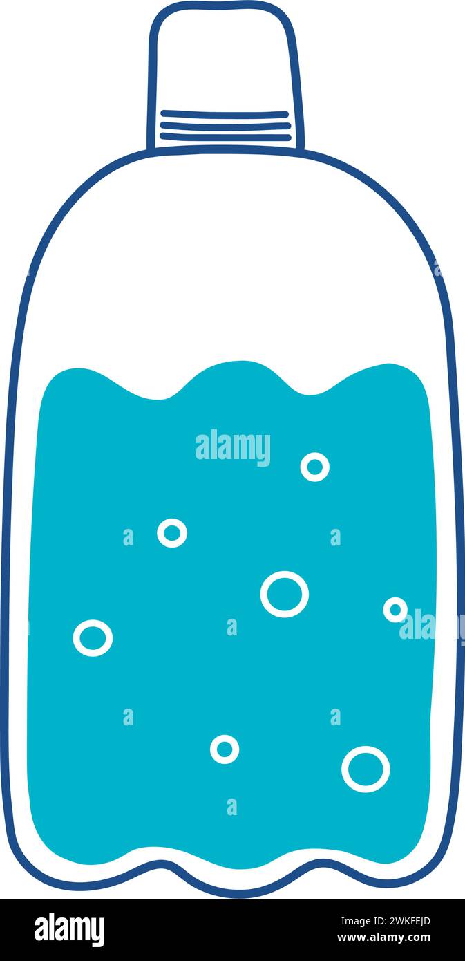 Hand drawn bottle of water. Doodle vector illustration, concept of stay ...