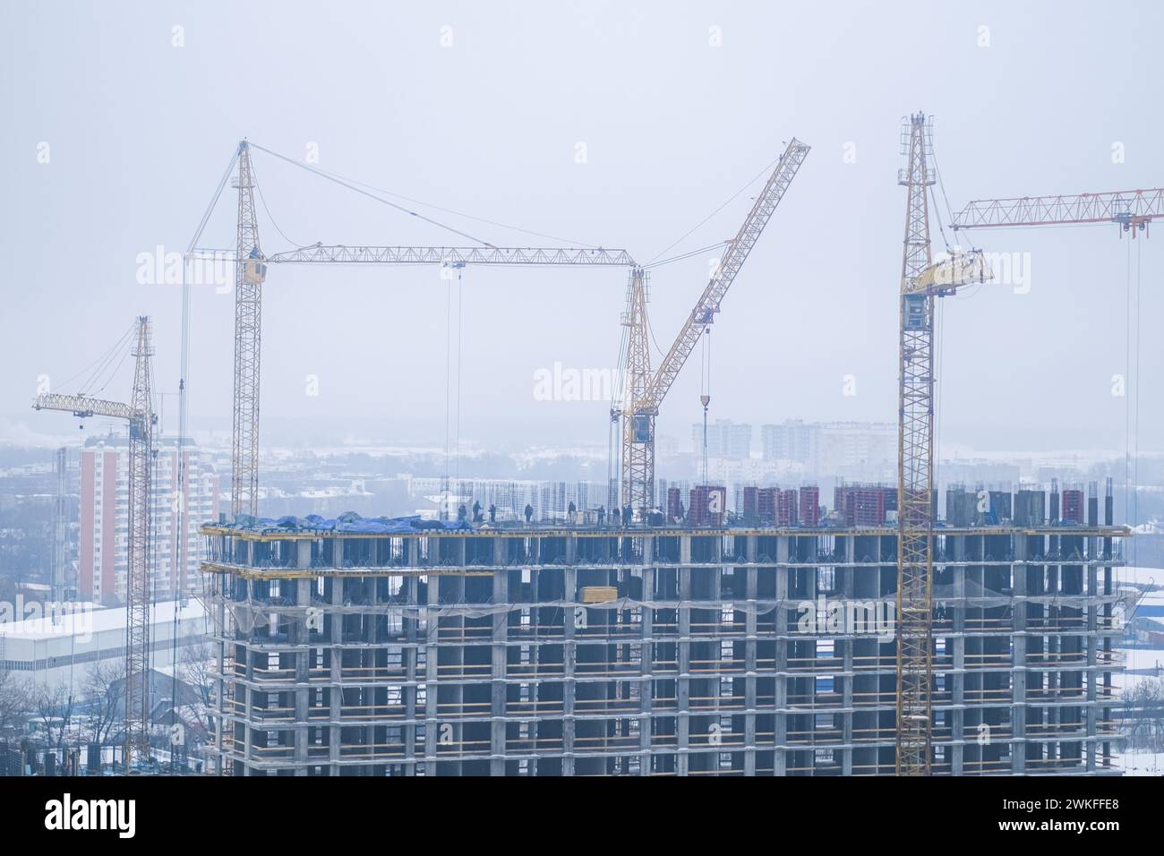 Construction of modern high-rise residential buildings. Timelapse Stock ...