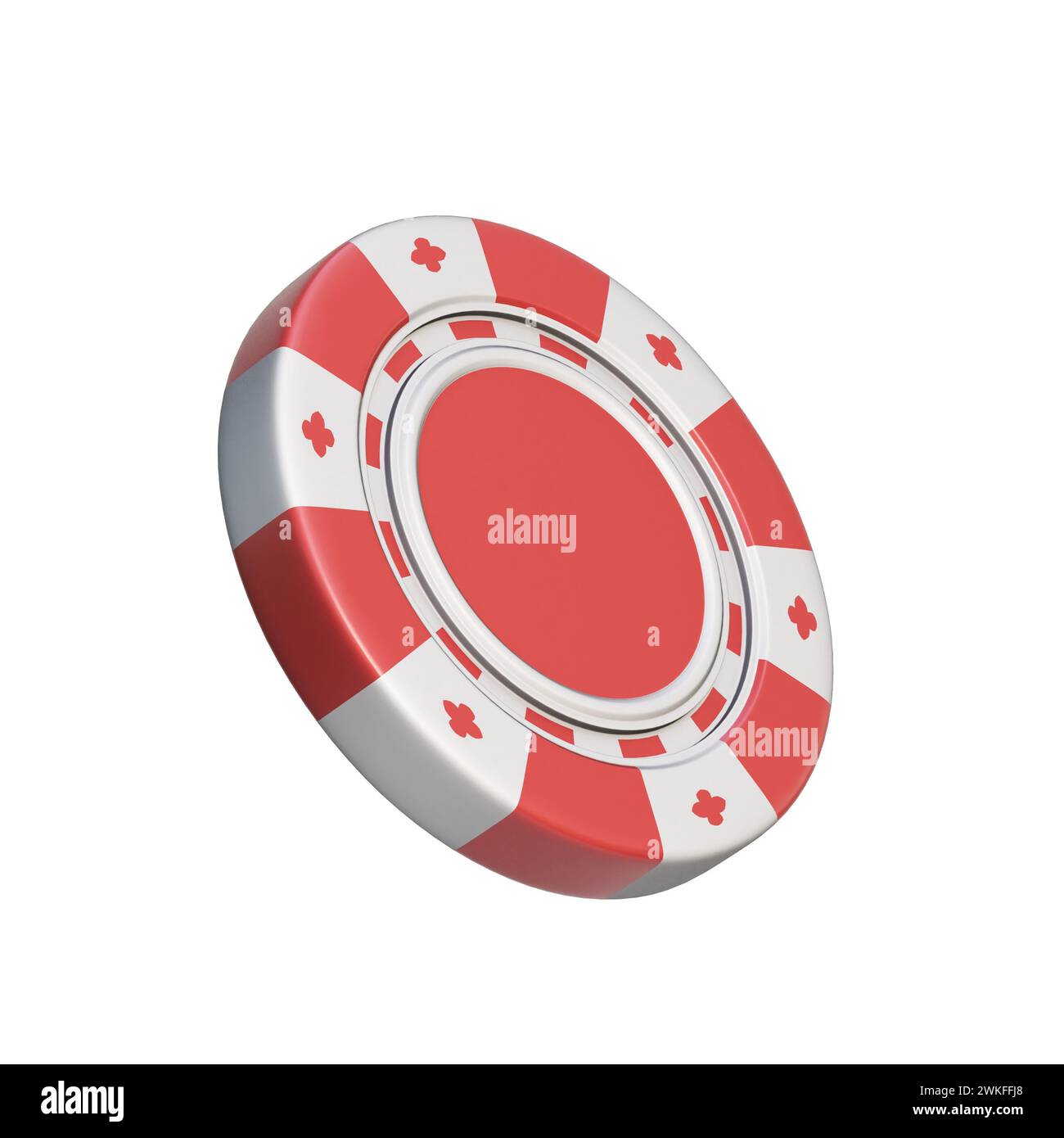 Red gambling chip 3D rendering illustration isolated on white ...