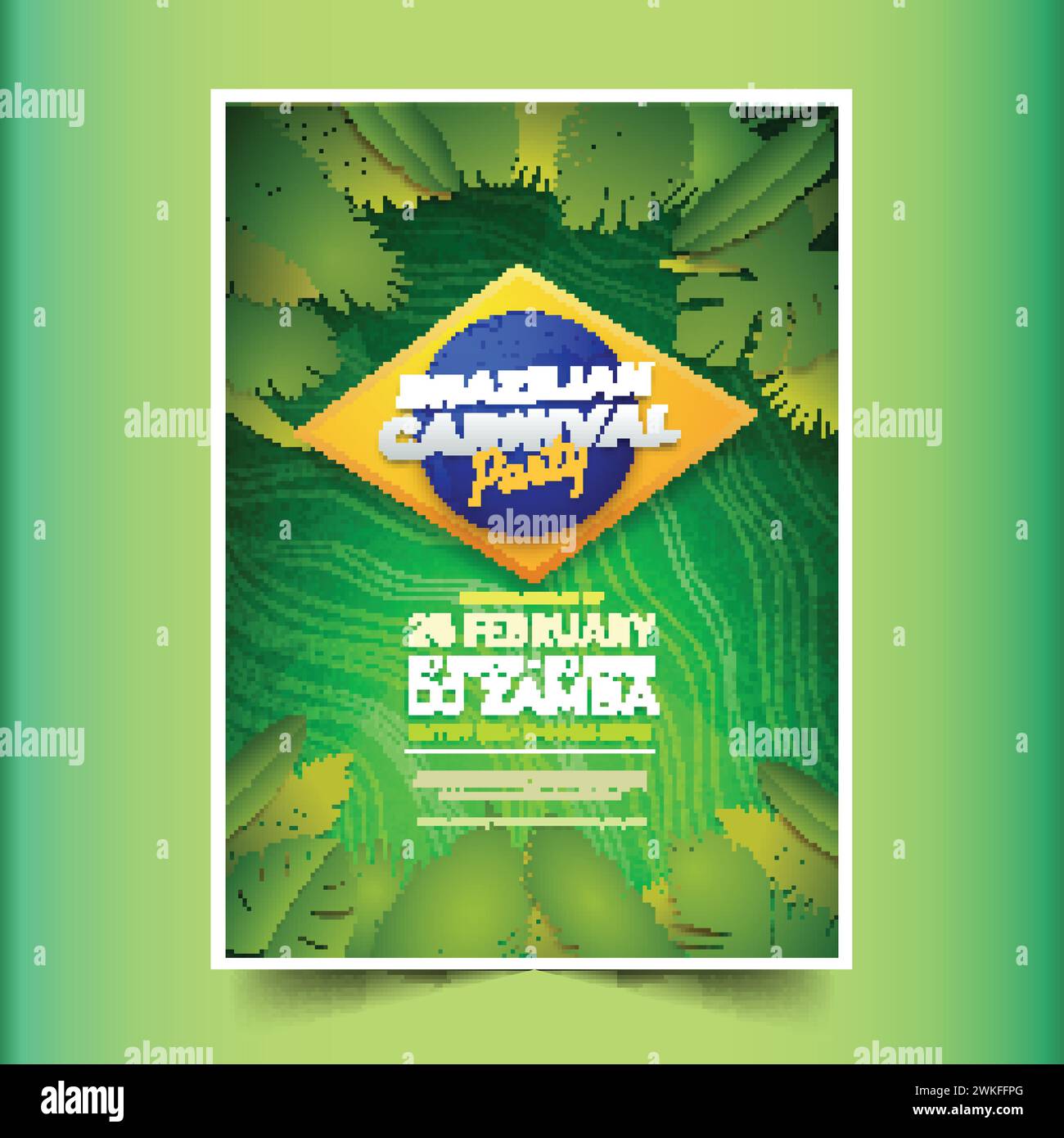 realistic brazilian carnival vertical flyer template design vector ...