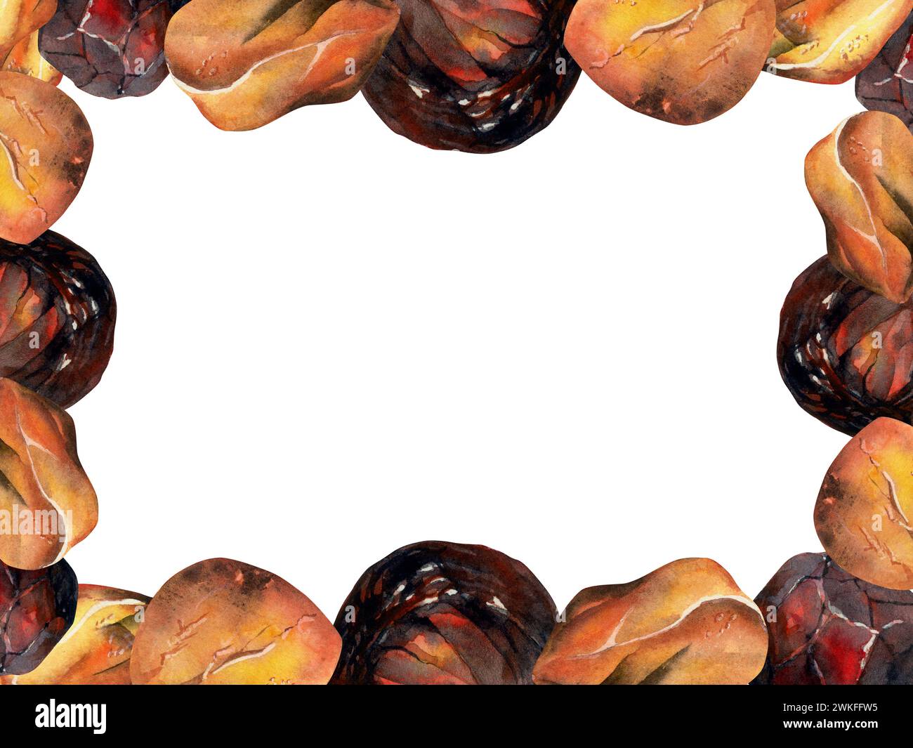 Hand drawn watercolor illustration precious semiprecious jewel gem ...