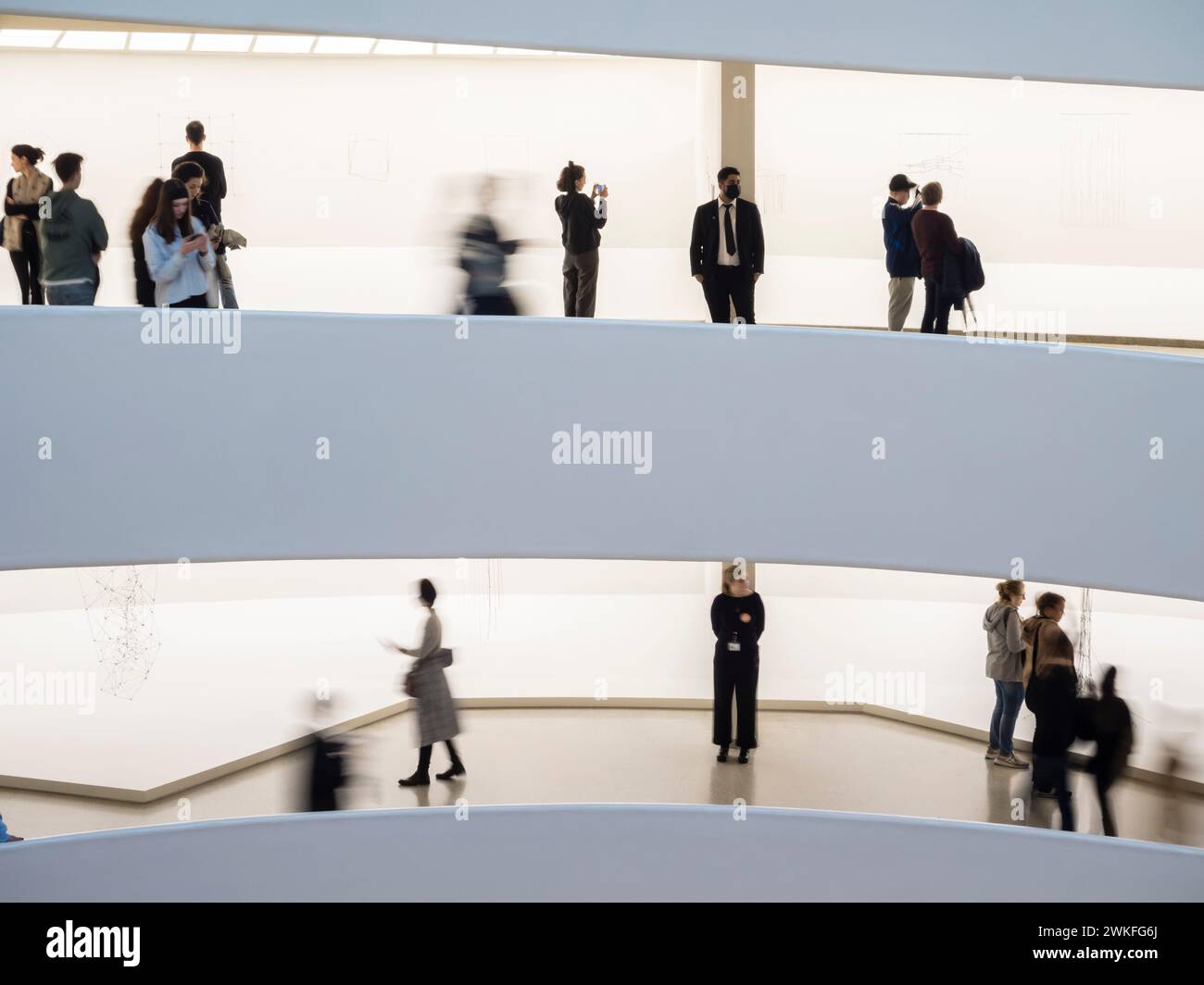 New York, USA - 30 April 2023: Silhouettes of visitors at the New York ...