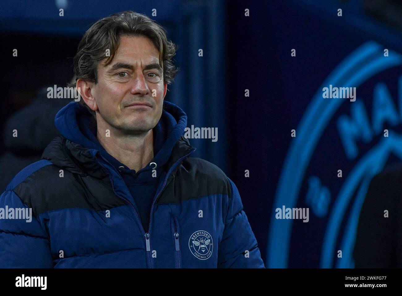 Brentford's head coach Thomas Frank looks out prior the English Premier ...