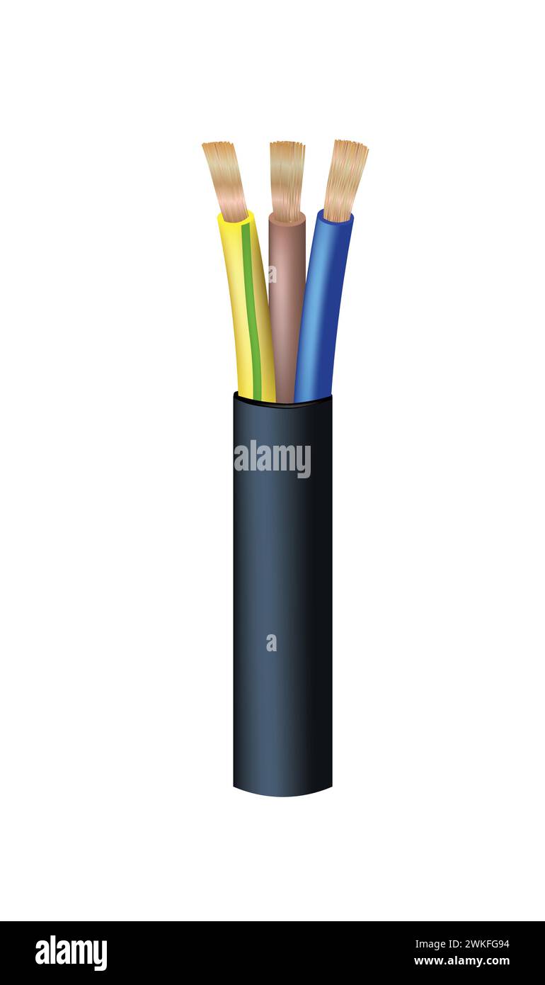 Electric power cable. vector illustration Stock Vector Image & Art - Alamy