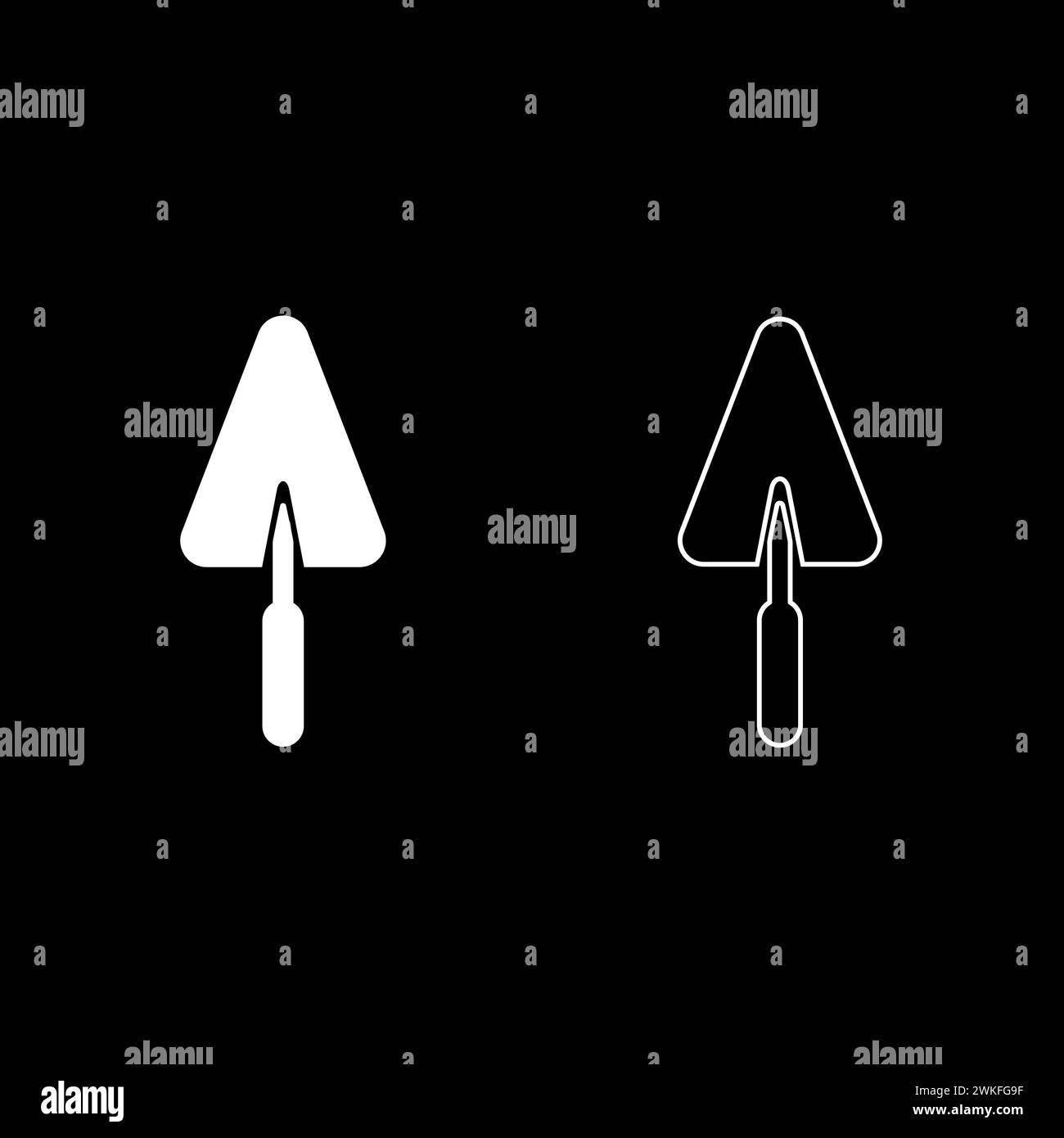 Trowel stucco trowels set icon white color vector illustration image ...
