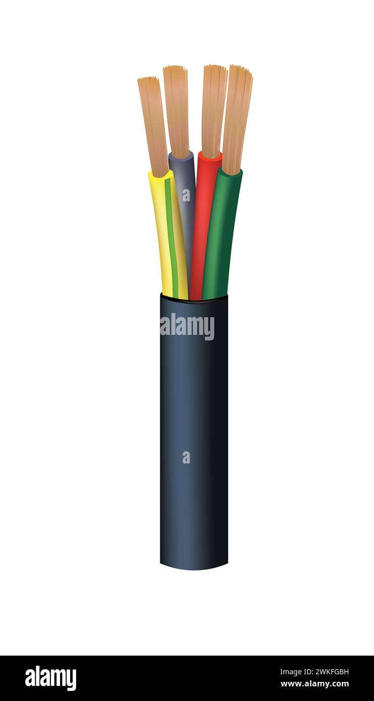 Electric power cable. vector illustration Stock Vector Image & Art - Alamy