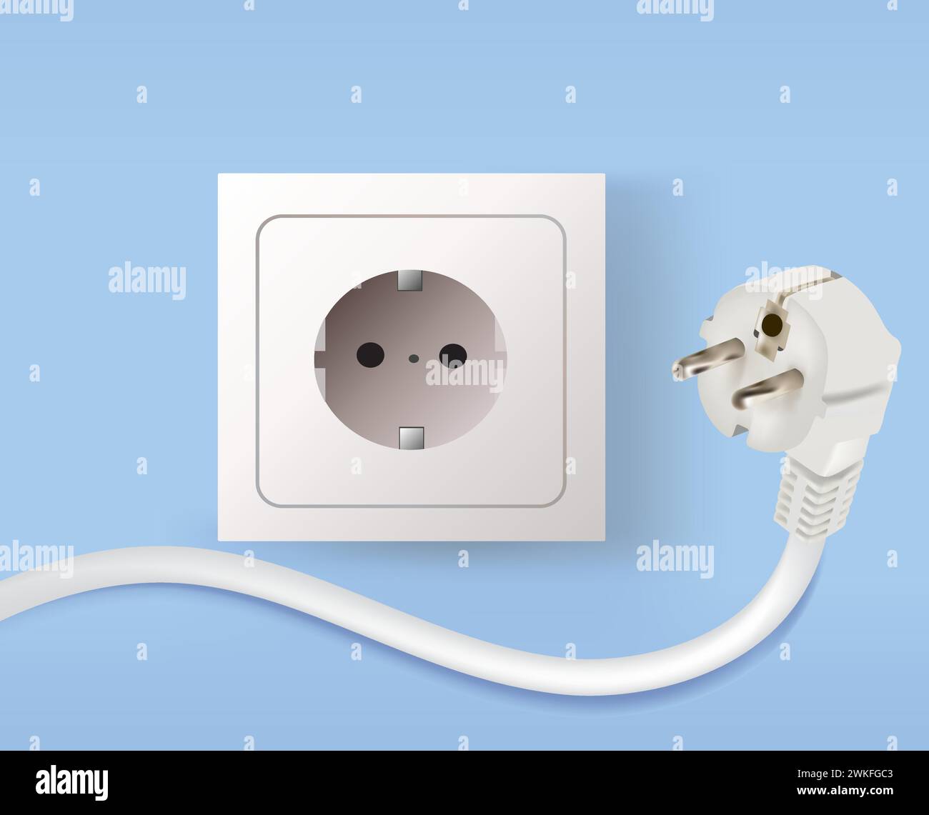 Wall socket and electric plug, vector Stock Vector Image & Art - Alamy