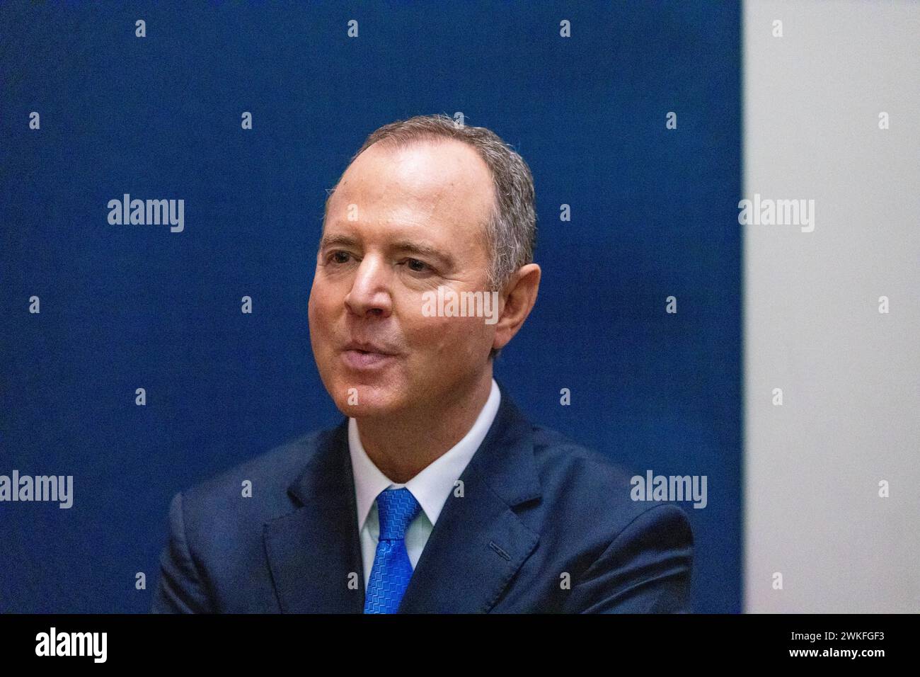 Rep. Adam Schiff speaks with reporters after the first California enate ...