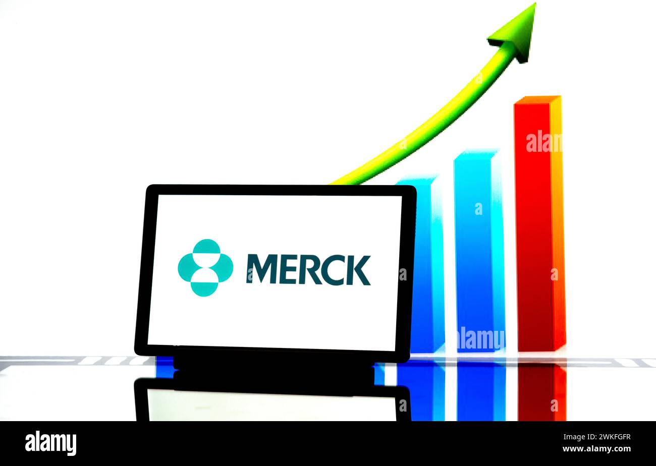 In this photo illustration, the Merck & Co., Inc. logo seen displayed ...