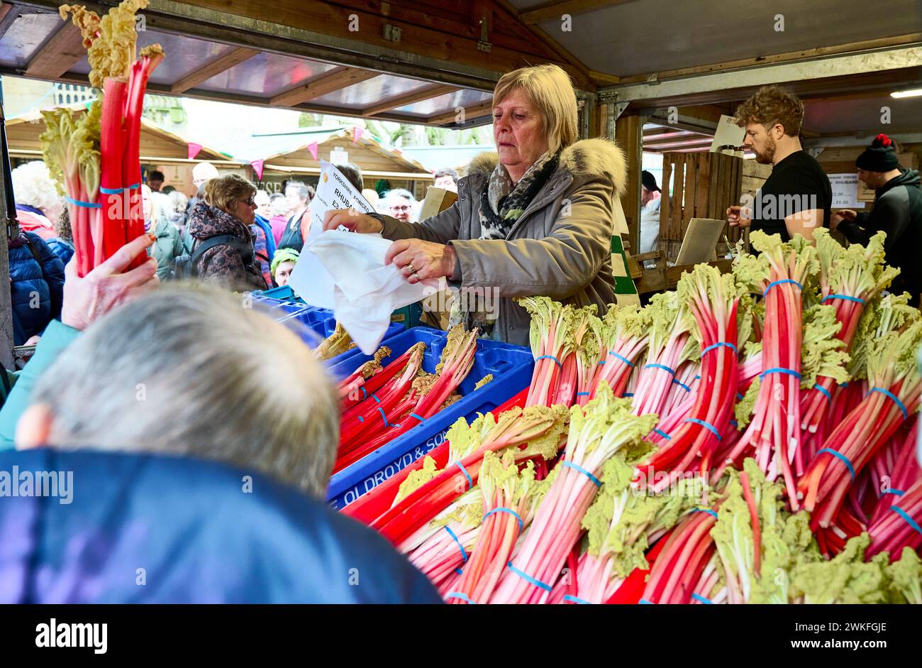 The Wakefield Rhubarb Festival 2024. Selling the rhubarb from the ...