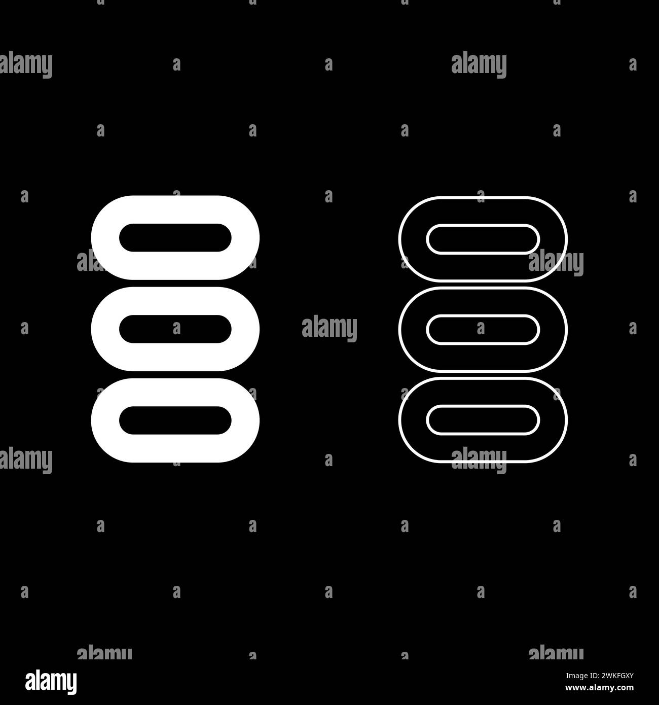 Set towels stack of folded bath napkins set icon white color vector ...