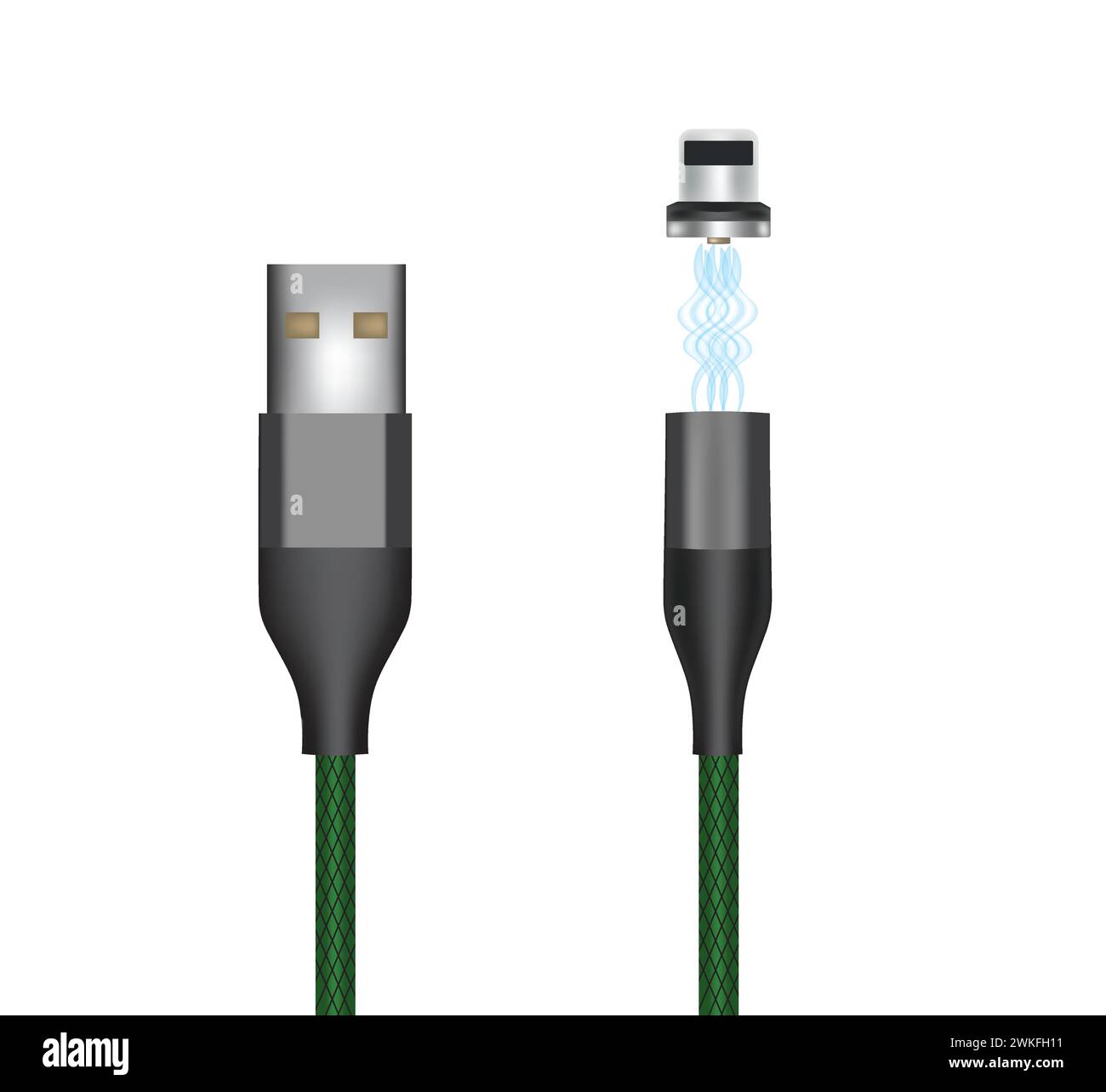 Magnetic USB charging cable, vector Stock Vector Image & Art - Alamy