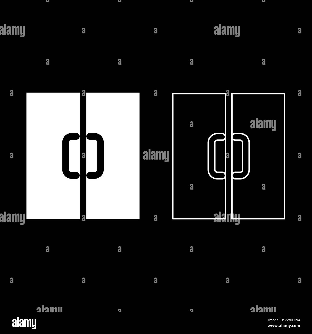 Double solid white line Stock Vector Images - Alamy