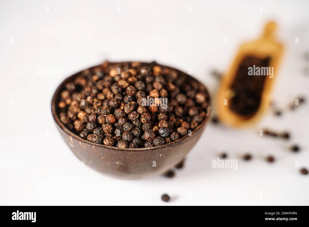 Whole black pepper | Dry peppercorn background, selective focus Stock ...