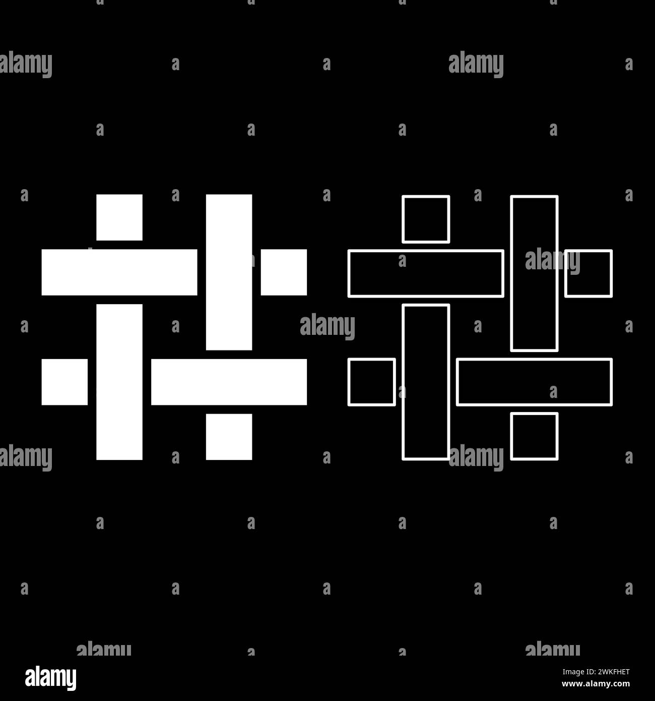 Textile fabric linen texture weaved set icon white color vector ...