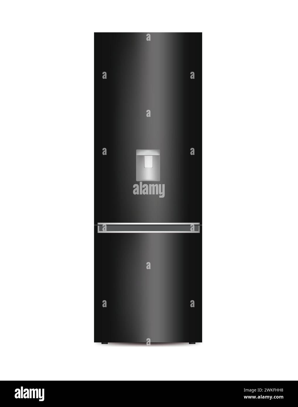 Black kitchen refrigerator. vector illustration Stock Vector Image ...