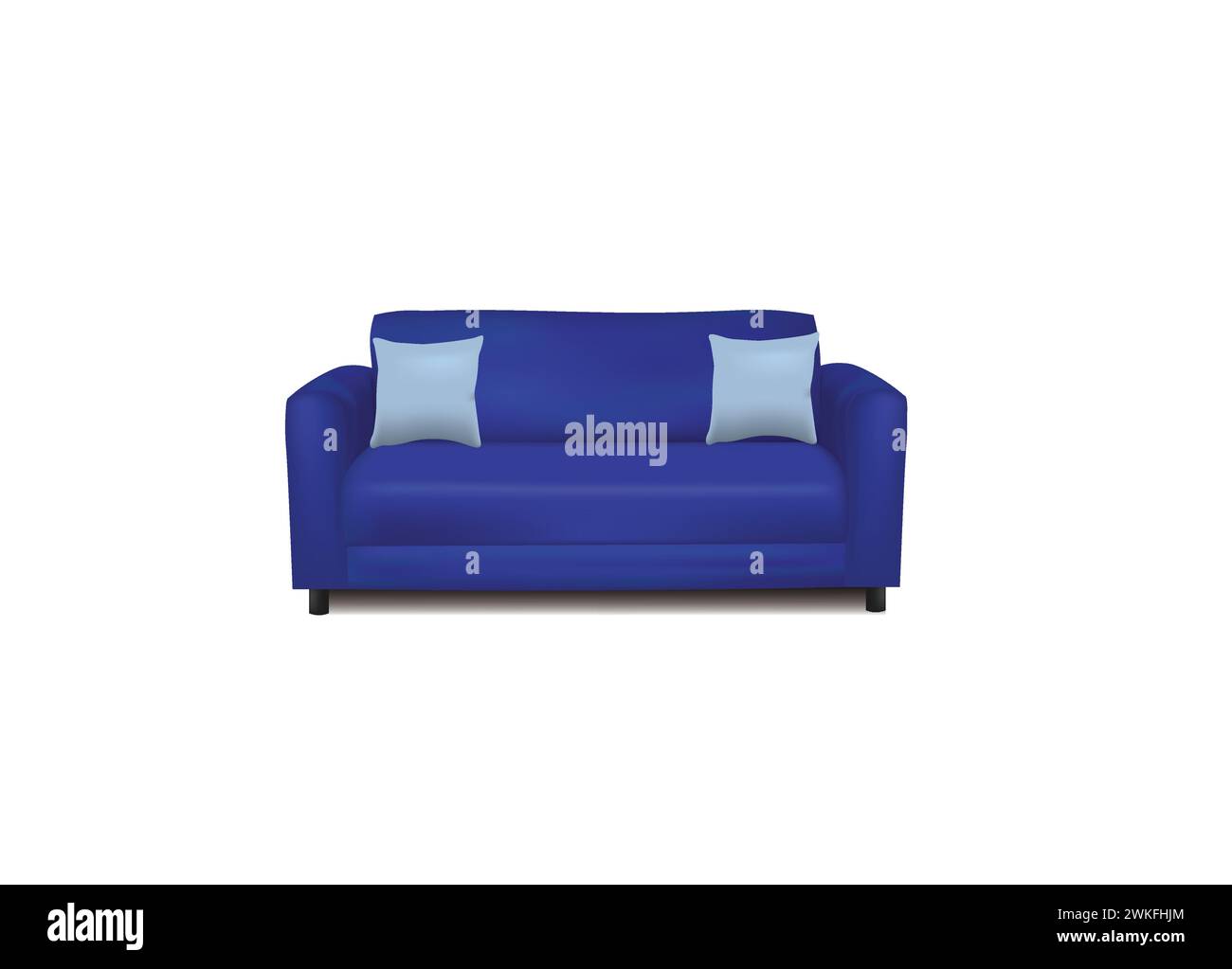 Blue sofa bed. vector illustration Stock Vector Image & Art - Alamy