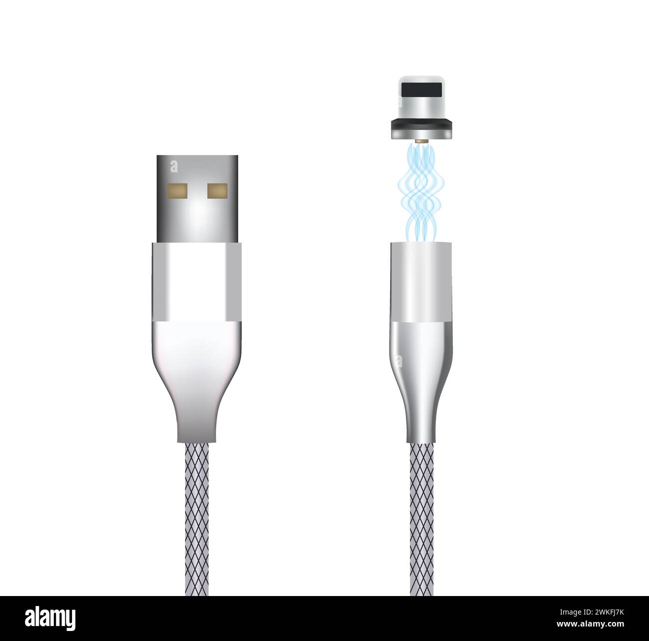 Magnetic Usb Charging Cable Vector Stock Vector Image And Art Alamy