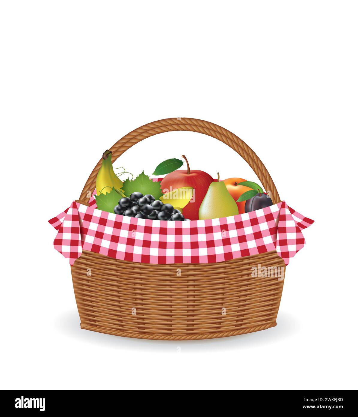 Picnic basket with fruits, vector Stock Vector Image & Art - Alamy