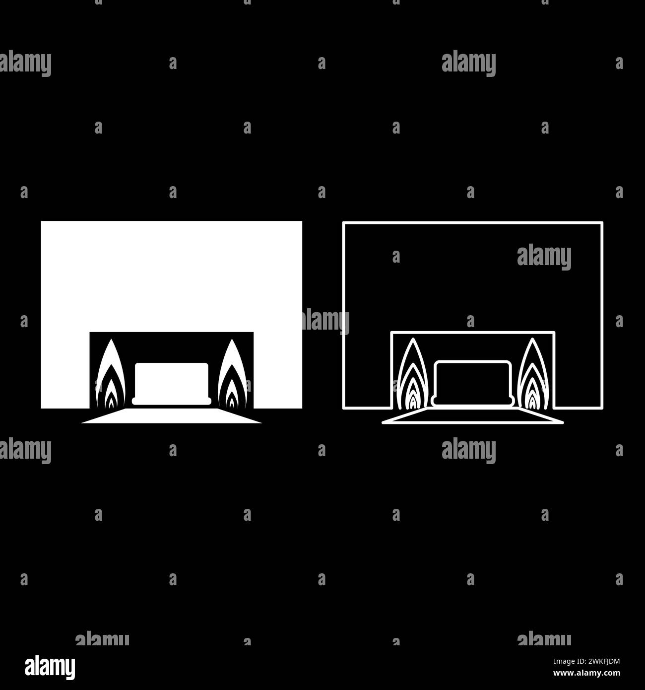 Crematorium cremation process of cremation crematory equipment set icon ...
