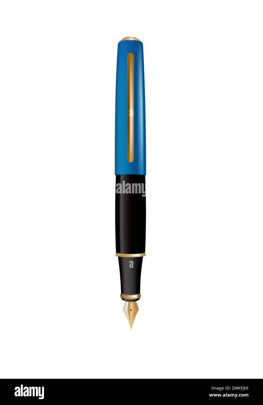 Blue fountain pen. vector illustration Stock Vector Image & Art - Alamy
