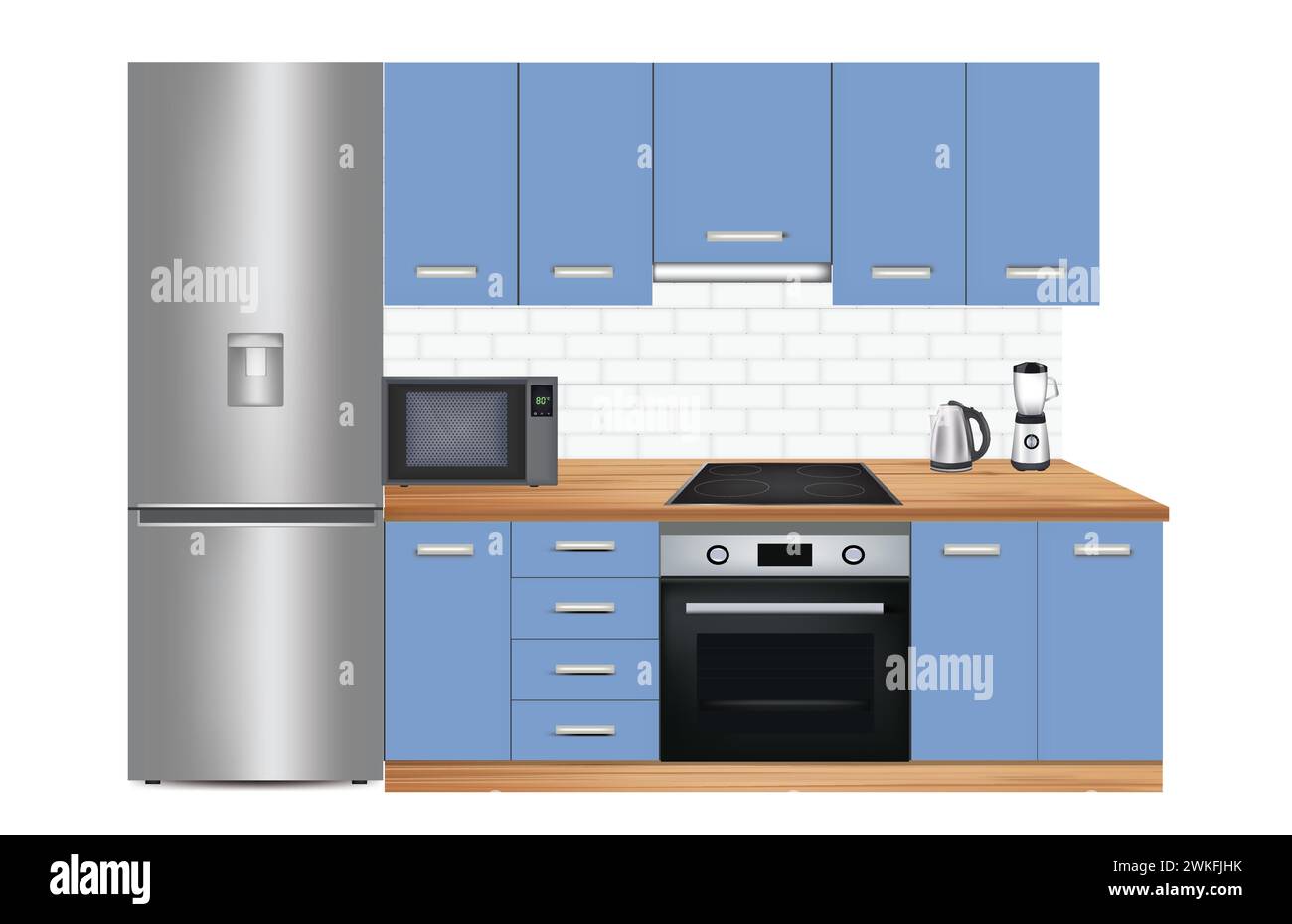 Blue kitchen Stock Vector Images - Alamy