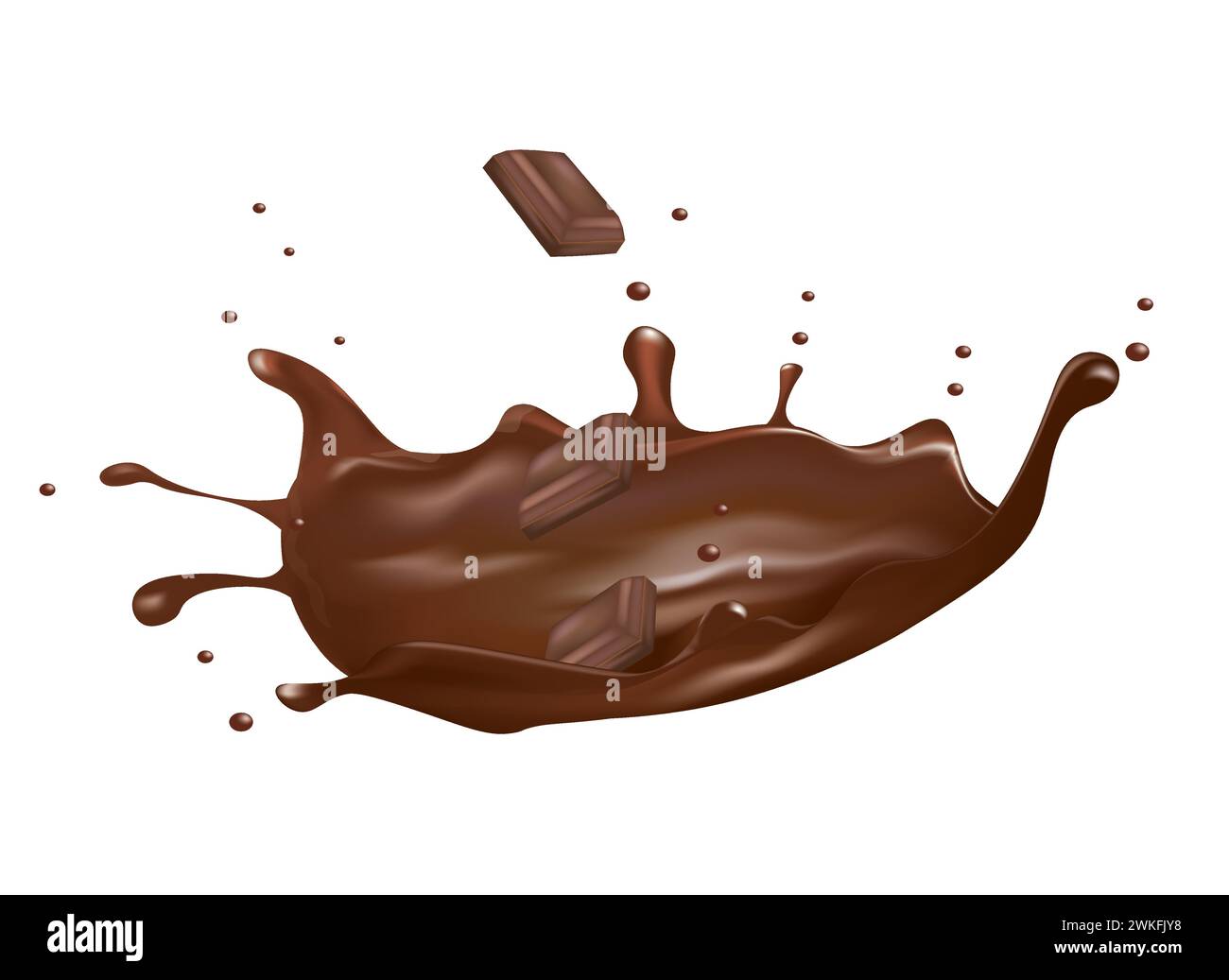 Chocolate splash on white background. vector illustration Stock Vector ...