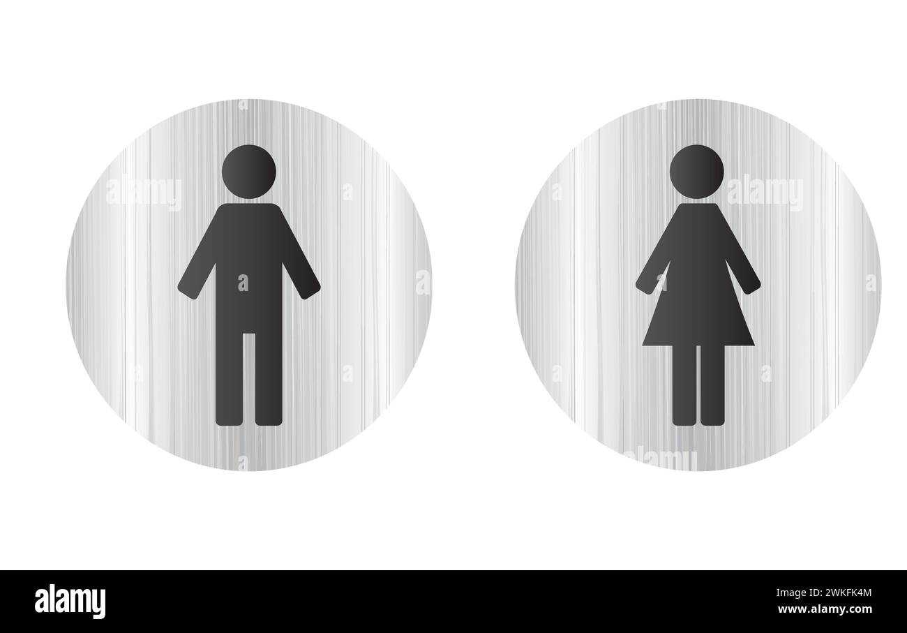Toilet signs on metal plates, vector Stock Vector Image & Art - Alamy