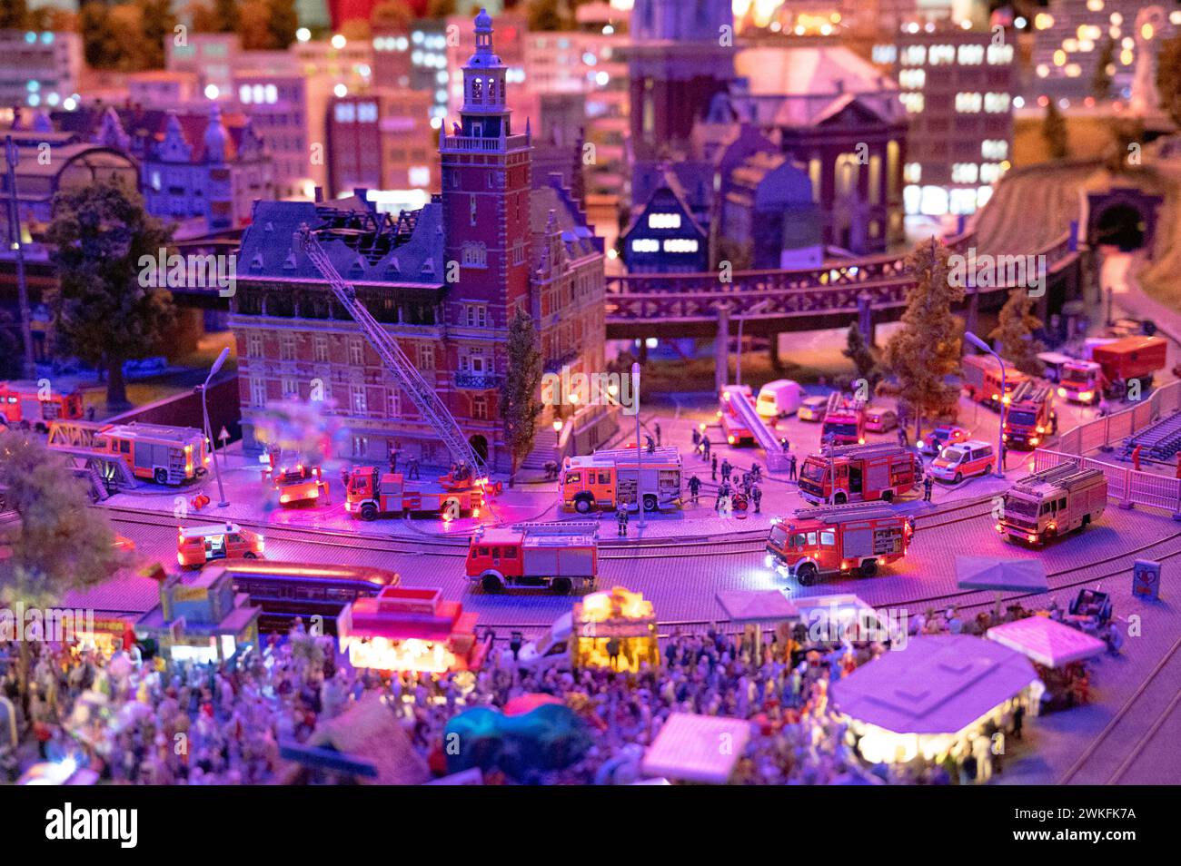 Miniatur Wunderland Hamburg in Germany, fire brigade department ...