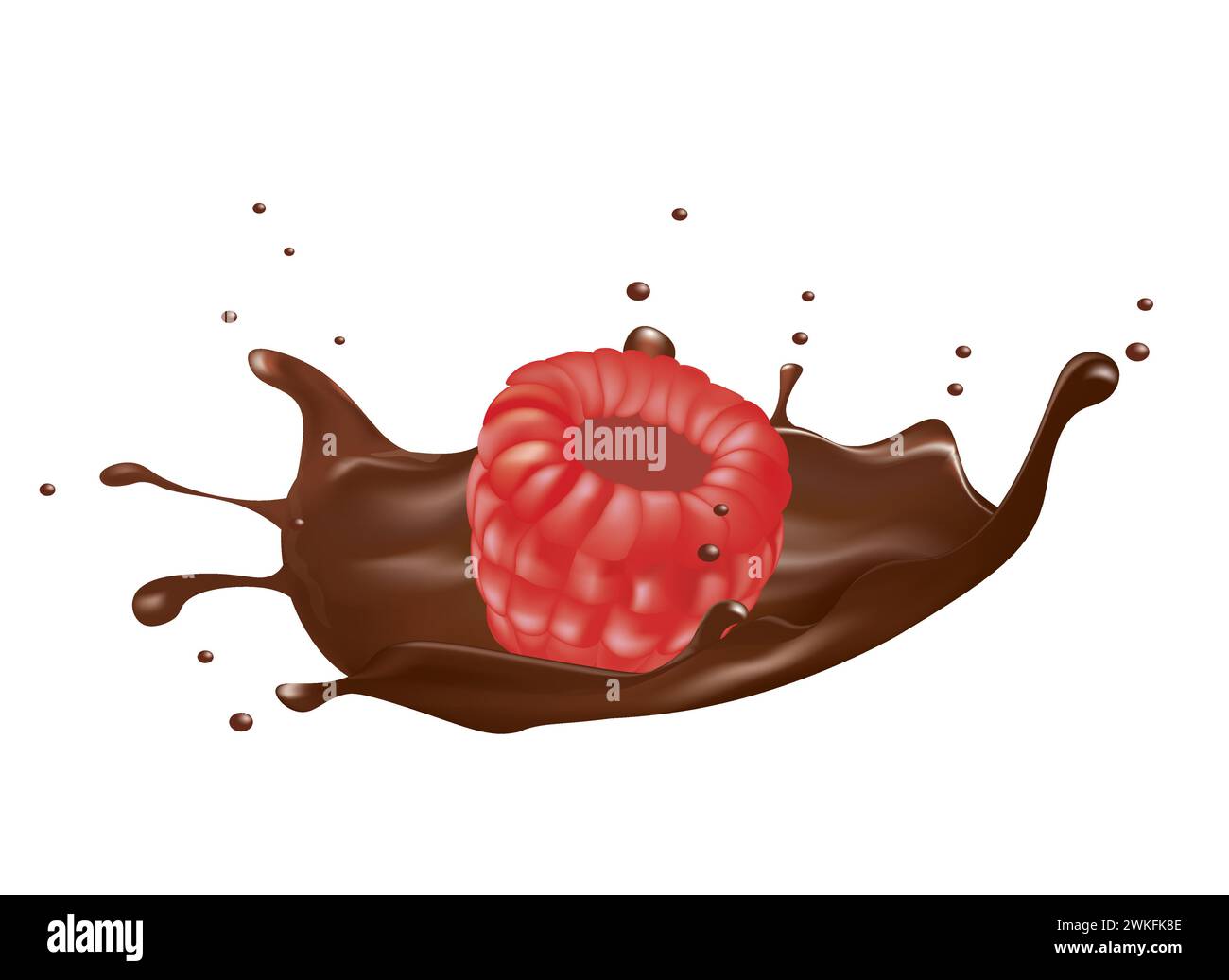Chocolate splash with raspberry, vector Stock Vector Image & Art - Alamy