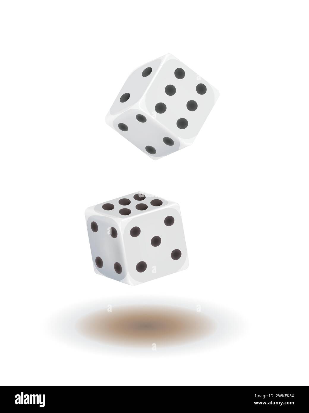 Close up two rolling dice Stock Vector Images - Alamy