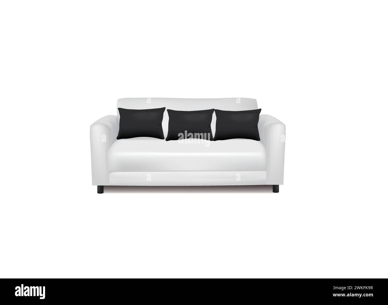 Front view white pillow Stock Vector Images - Alamy