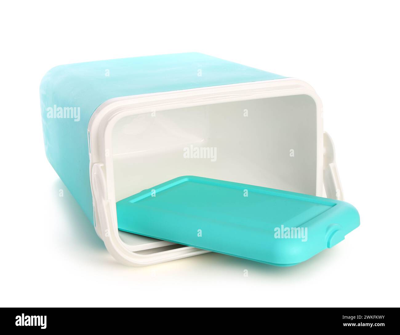 Modern beach cooler on white background Stock Photo - Alamy