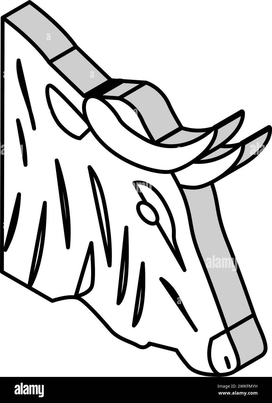 bull animal zoo isometric icon vector illustration Stock Vector Image ...