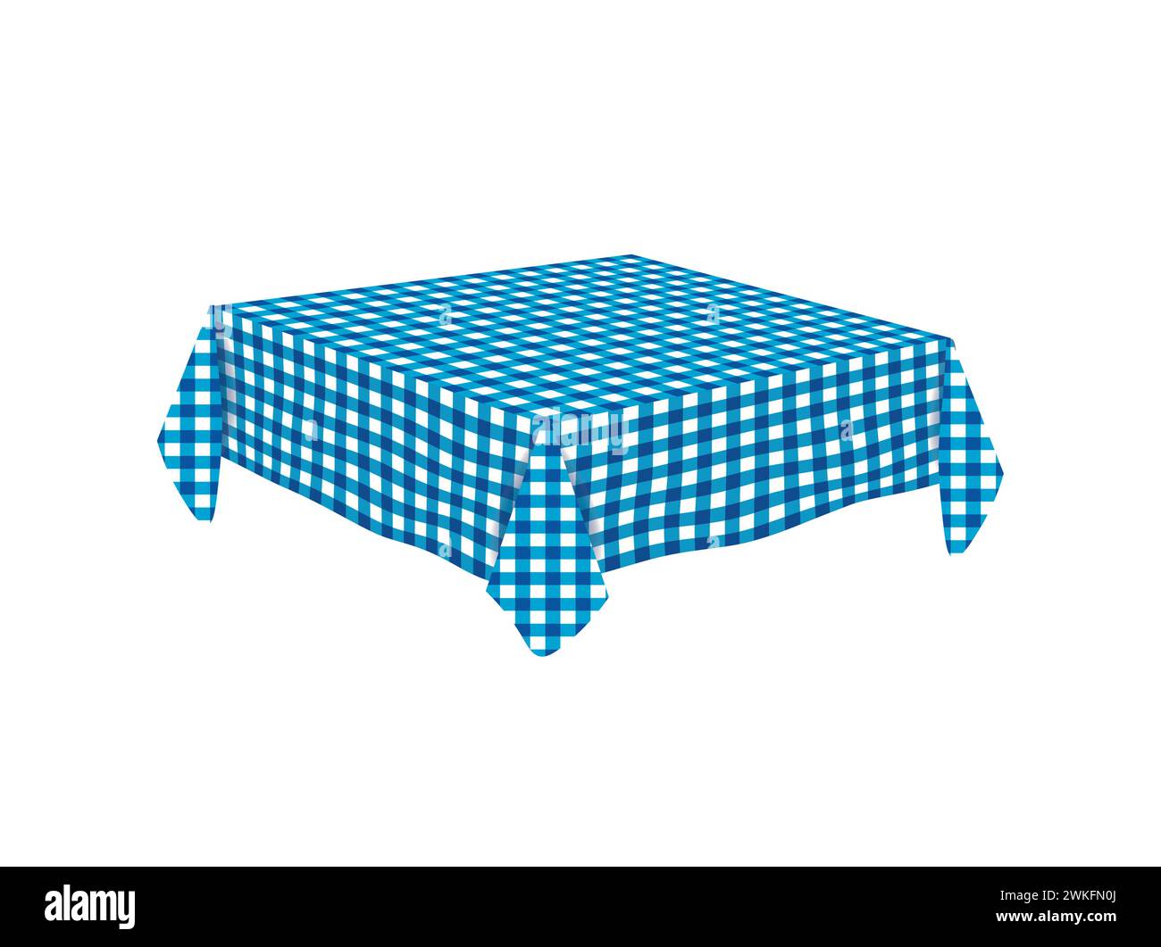 Empty blue checkered tablecloth, vector Stock Vector Image & Art - Alamy