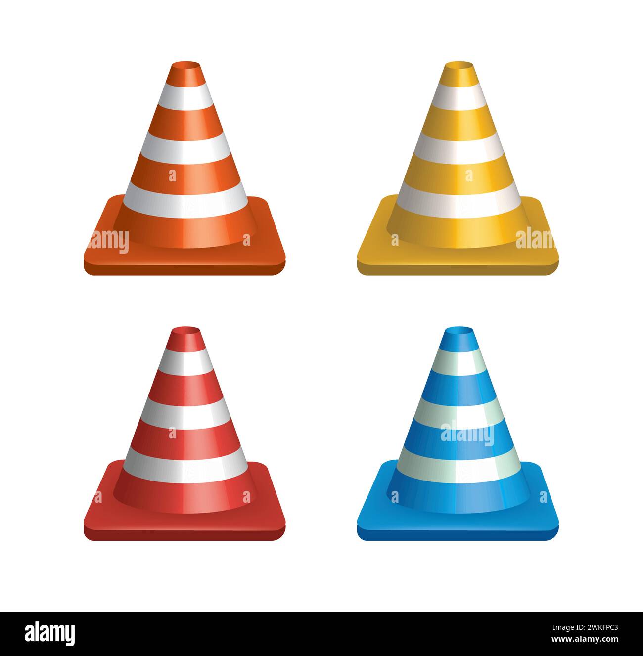 Traffic safety cone set. vector illustration Stock Vector Image & Art ...